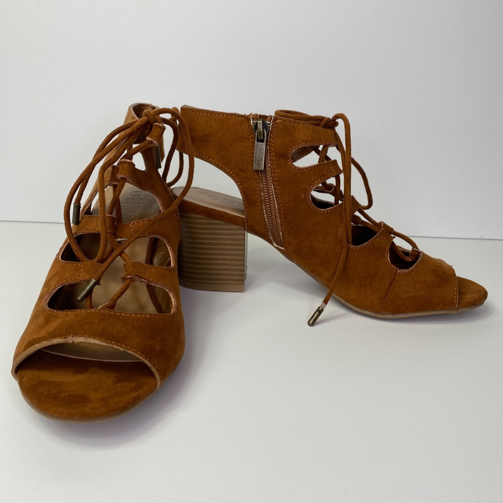 Rouge Helium Wedge Brown Suede Sandals Womens Size 8 … - Gem