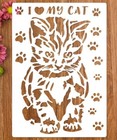 R9 - Cat Stencil - Arts & Crafts Re-Usable Stamping Scrapbooking ...