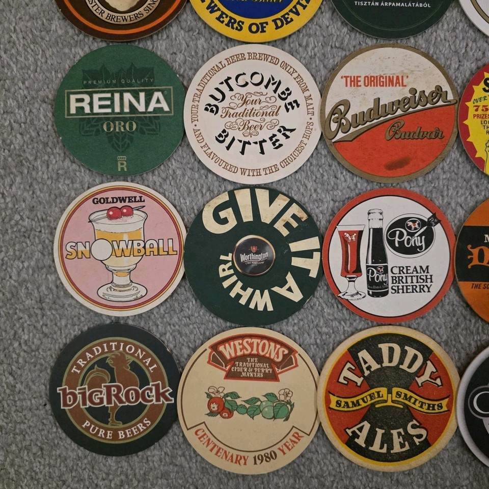 x 25 Vintage Beer Mats Job Lot Bundle 70's 80's 90's Various | eBay UK