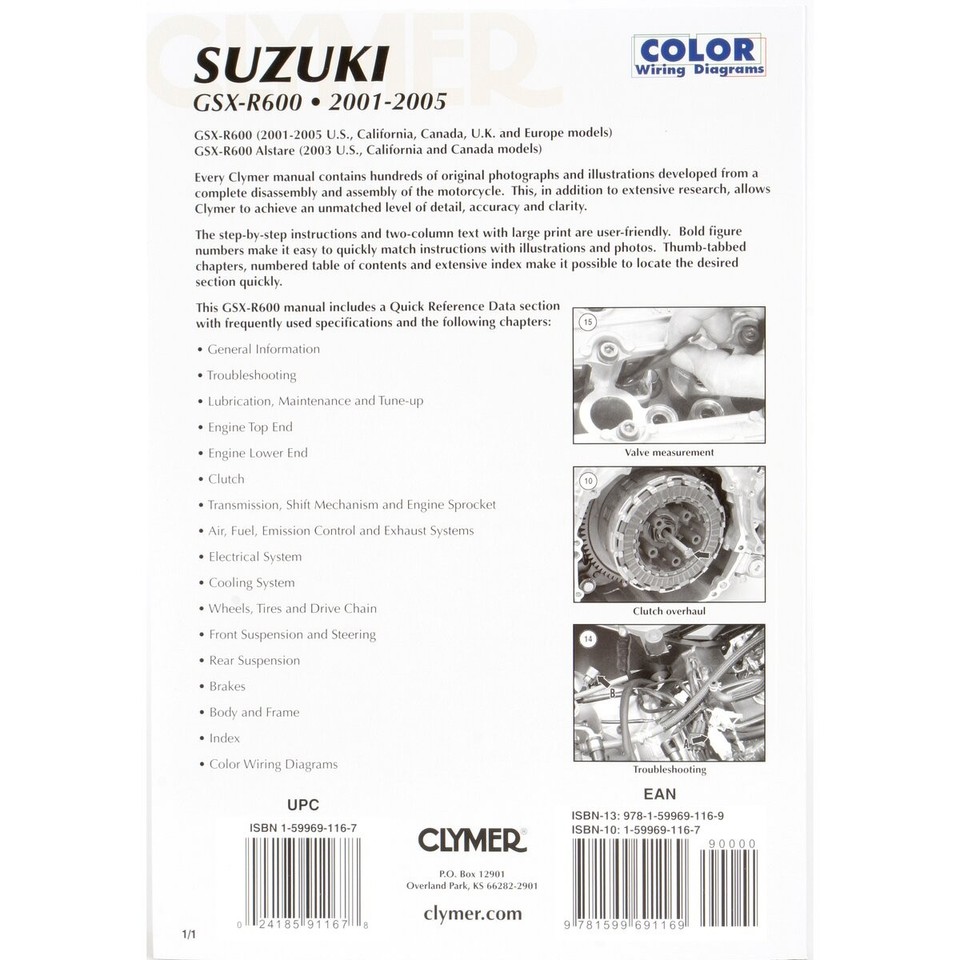 Clymer Suzuki Repair Manual - M264 | eBay