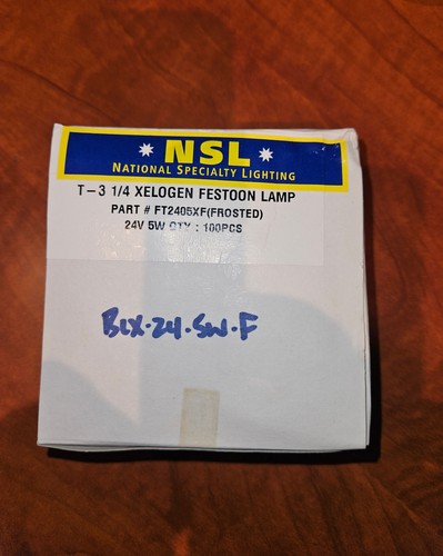 NSL T-3 1/4 Xelogen Festoon FT2405XF Frosted Lamp 24V 5W Light (8) | eBay