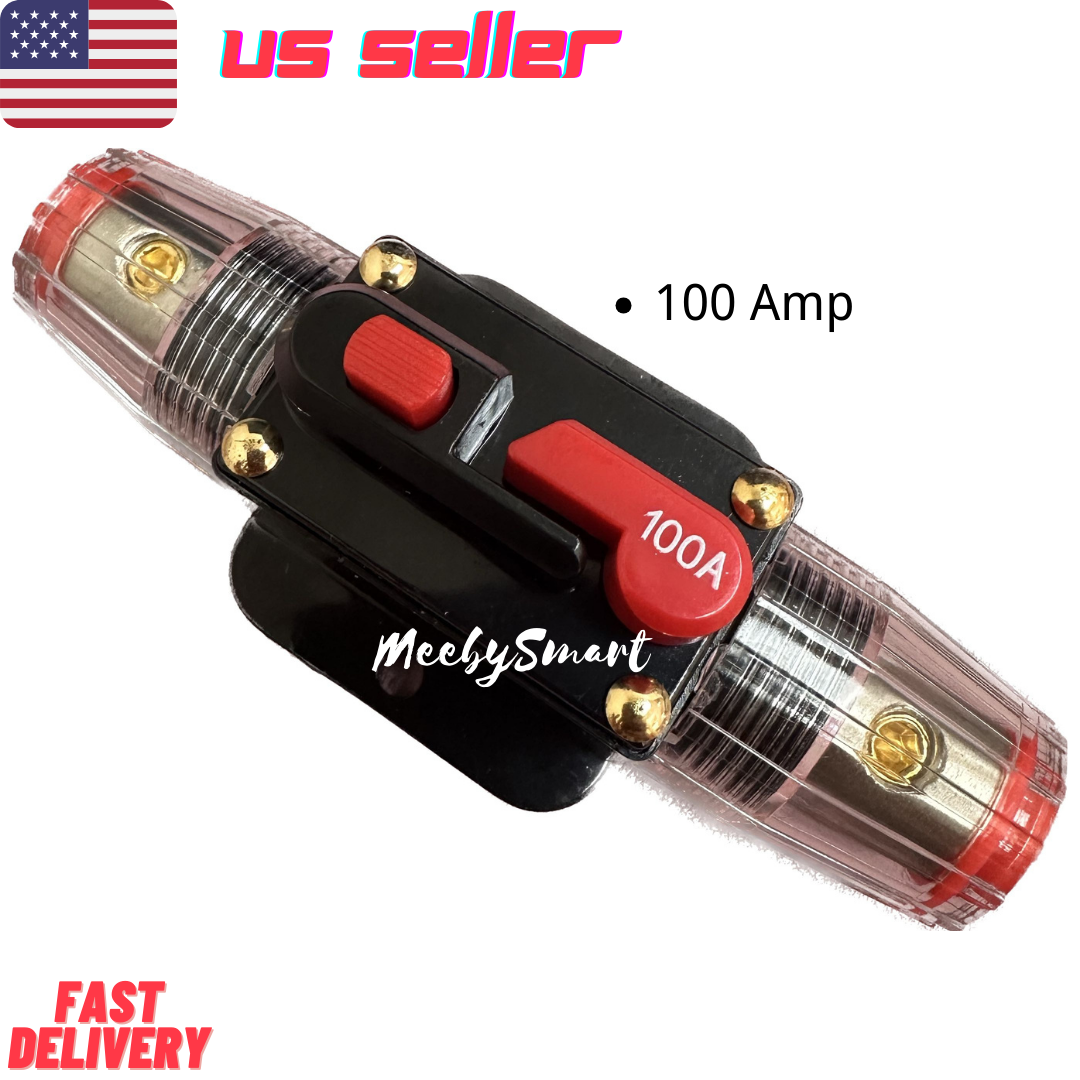 100 Amp In-Line DC Circuit Breaker Solar/Audio/Car/RV 100A/100AMP Fuse ...