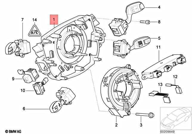 Genuine BMW E65 E66 E67 RR1 Steering Wheel Switch Assembly OEM ...
