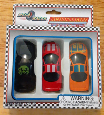 Mega Racer Die Cast Cars 1:64 Metal Action Racers 3 Toy Cars NIB 2014 ...