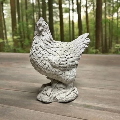 Concrete Rooster Statue Detailed Home Bird Figure Standing Chicken ...