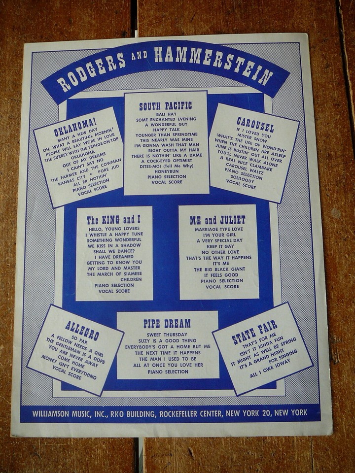 GETTING TO KNOW YOU - 1951 THE KING & I Movie SHEET MUSIC - KERR ...