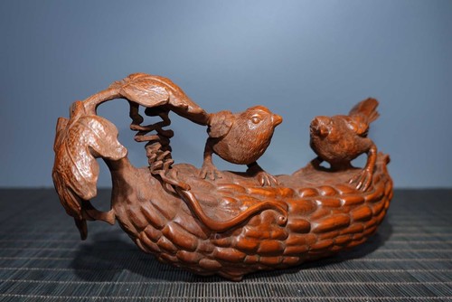 Collect ornaments Natural Boxwood Hand-carved Exquisite Balsam Pear ...