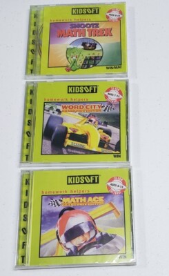 Vintage Kidsoft PC SEALED NEW Game Lot- Snootz Math Trek, Word City, Math Ace | eBay