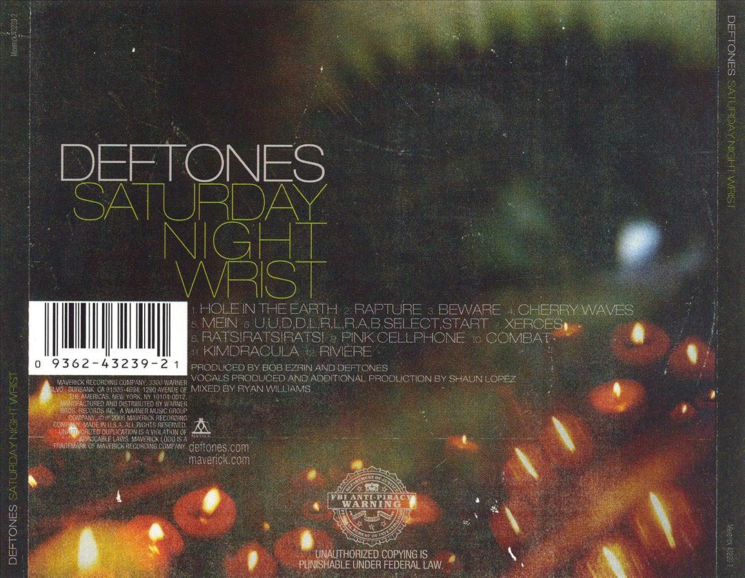 DEFTONES - SATURDAY NIGHT WRIST [PA] NEW CD 93624323921| eBay