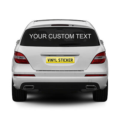 2 x Personalised Rear Window Car Stickers Custom Vinyl Name Lettering ...