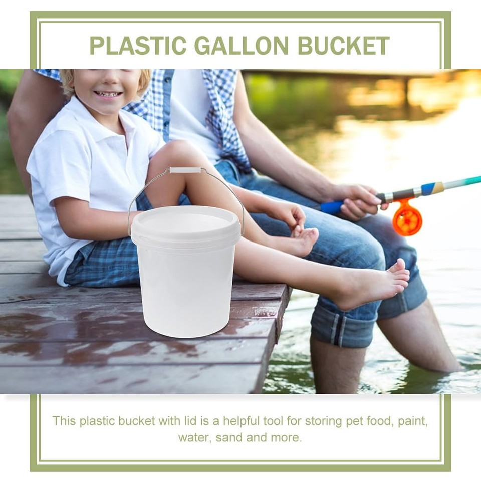 Plastic Barrel Containers with Lids Heavy Duty Buckets Small Paints ...
