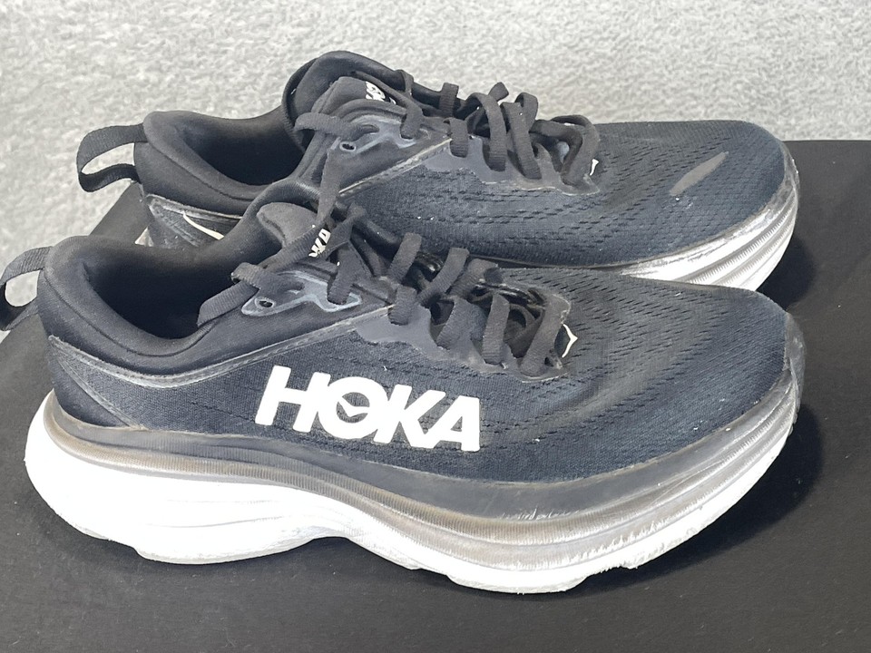 Hoka One One Bondi 8 Shoes Womens Size 6D Black Running Cushioned ...