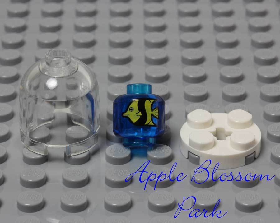 NEW Lego Minifig sized Fish Tank AQUARIUM w/Yellow & Black Fish ...