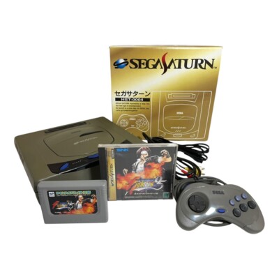Sega Saturn Gray Console W/BOX,controller,1 games KOF95/JAPAN Tested ...