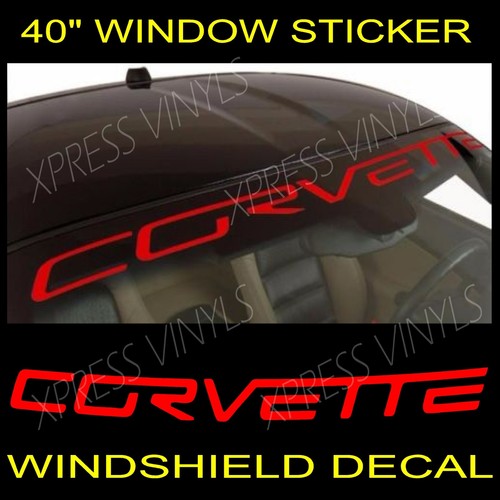 Chevy Corvette Front Windshield Vinyl Decal Sticker Banner RED | Oracal ...