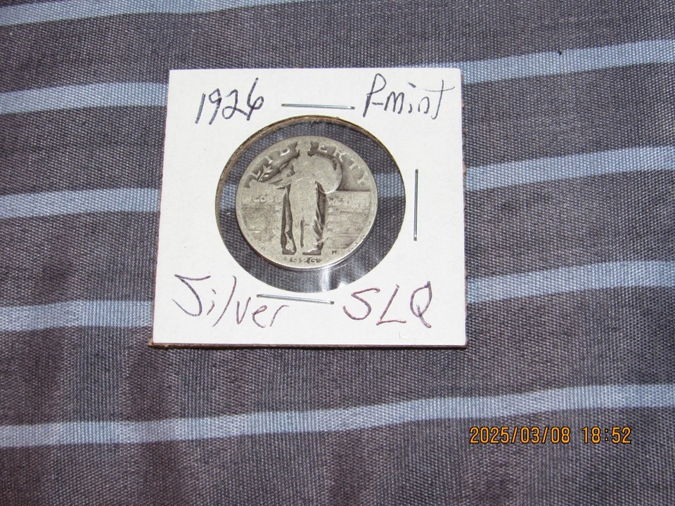Silver SLQ 1926 p Philadelphia Mint Standing Liberty Quarter Old coin ...