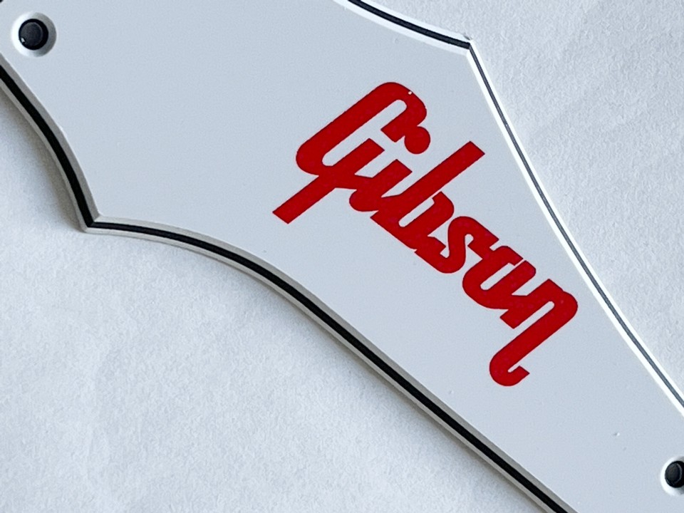 For Gibson Firebird "Logo"Truss Rod Cover Guitar Pickguard 3 Ply White ...