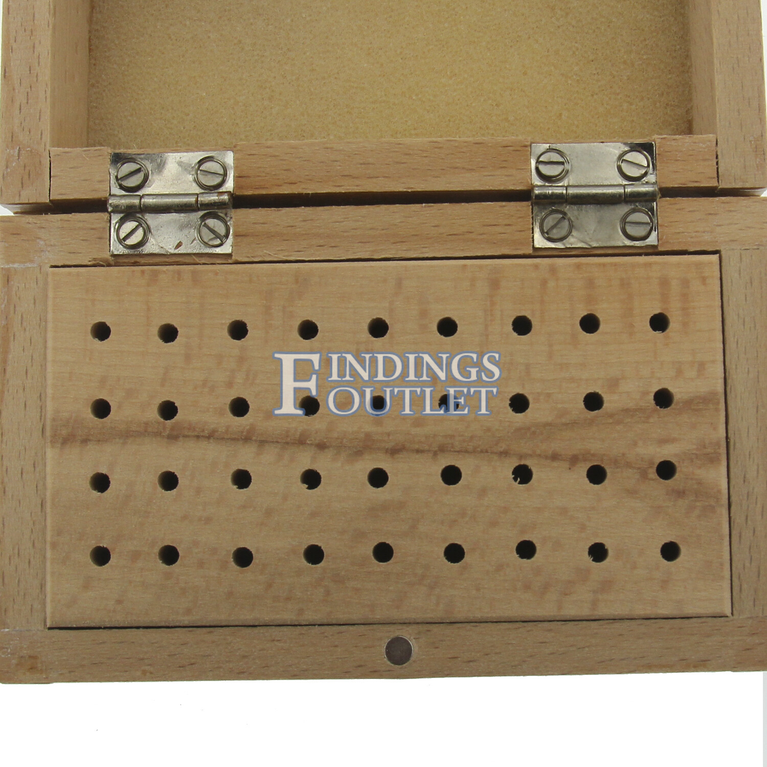 Jewelry Bur Storage Box Wood Organizer Case 36 Hole For Burs Drills ...