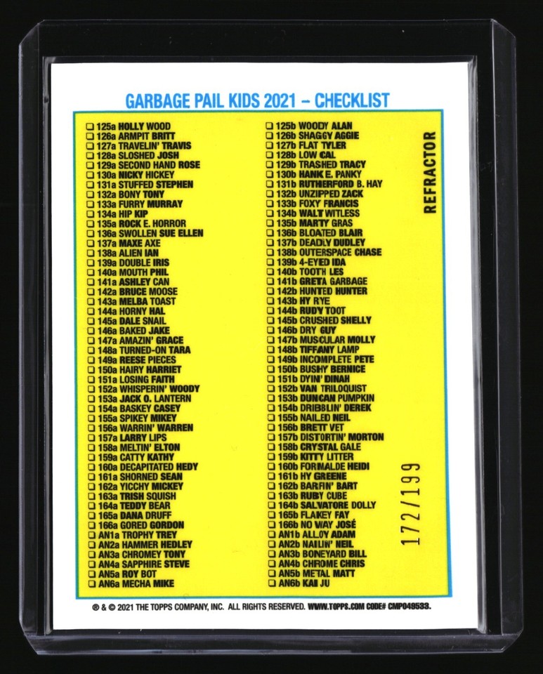 Garbage Pail Kids ALIEN IAN 138a (GPK Chrome Series 4) Aqua Prism ...