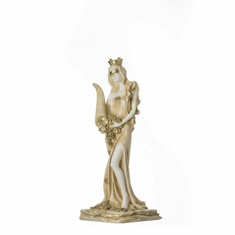Goddess Of Wealth Tyche Lady Luck Fortuna Statue Alabaster Sculpture ...