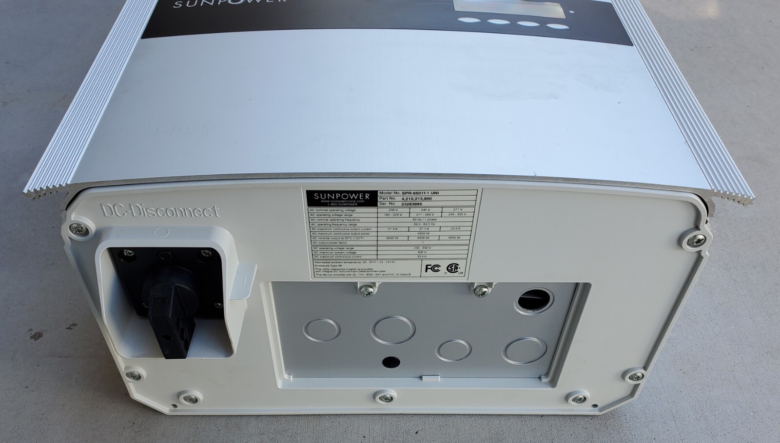 Fronius Sunpower SPR-6501f-1 inverter. | eBay