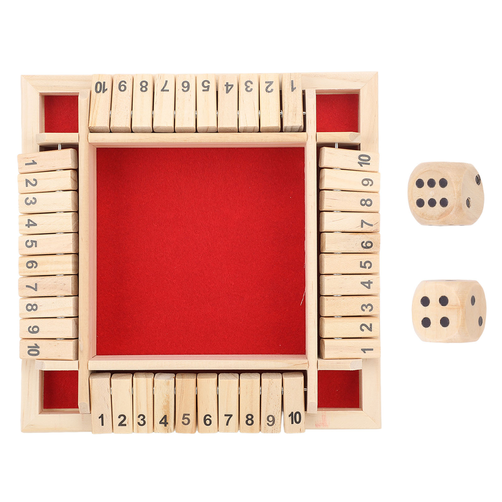 4 Players Wooden Board Game With 2 Dice Shut The Box Dice Game Table | eBay