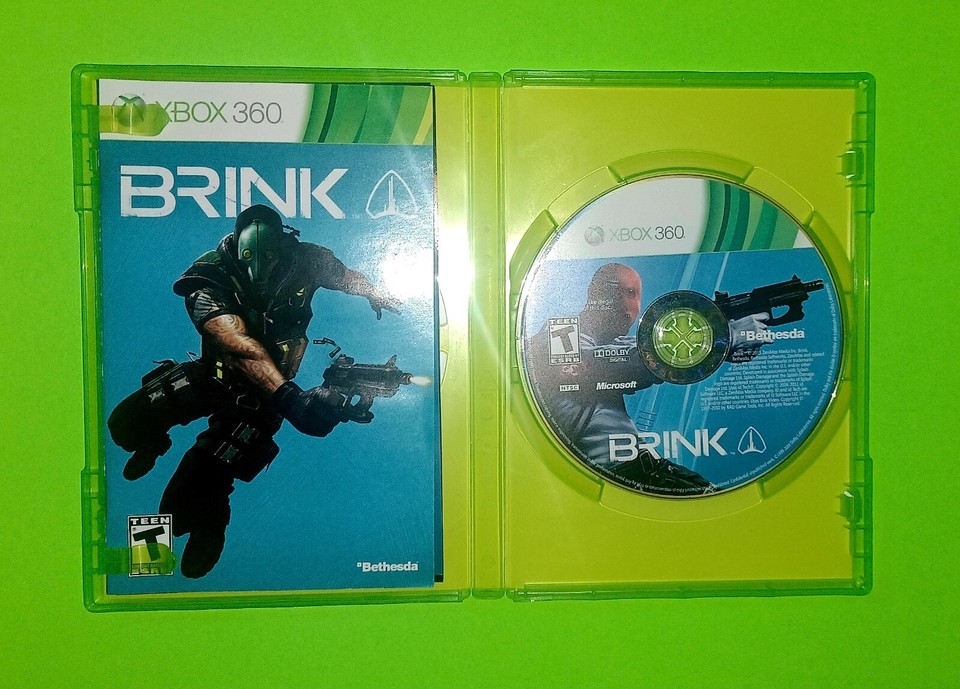 BRINK MICROSOFT XBOX 360 VIDEO GAME w/CASE INSERT MANUAL GAME/CD (2011 ...