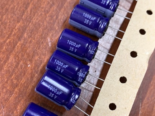 50-PCS Panasonic Aluminum Electrolytic Capacitor 1000uF 35V Radial ECA ...