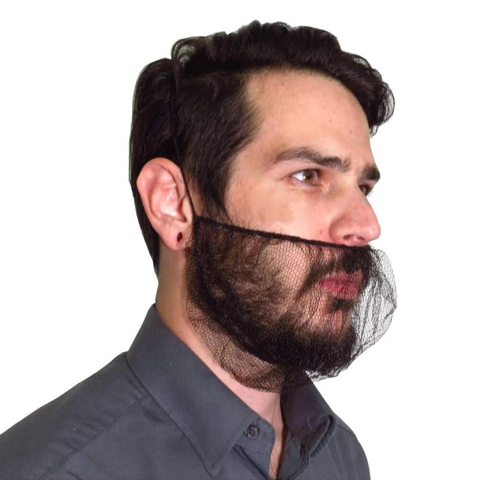 100pcs Beard Net Disposable Nylon Mustache Covers Elastic for ...