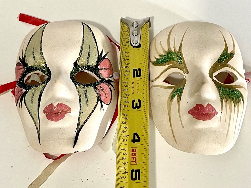 Two Vintage Ceramic Mardi Gras Masks New Orleans Wall Hanging ...