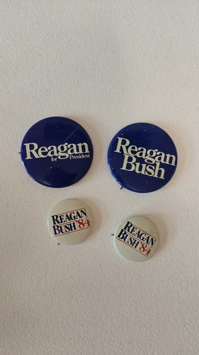 Vintage Reagan Bush Campaign Pinback Button Lot 1980s Political ...