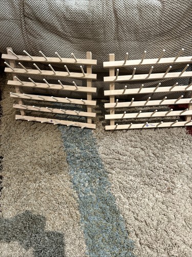 June Tailor Wooden Thread Mid Size Cone 6 Hanging Racks Stand Holds 33 ...