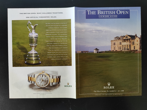 ROLEX Advertisement Watch Datejust The British Open 2000 Golf Brochure ...
