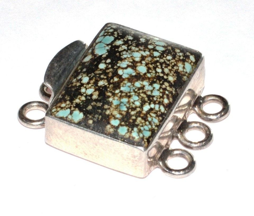 Medium Native American 925 Sterling Silver Blue Turquoise 3-Strand ...