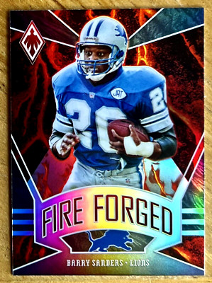 BARRY SANDERS 2020 Panini Phoenix FIRE FORGED Holo Silver Card #5 ...