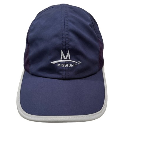 Mission M on BLue w Gray Hat Cap Light Weight Hook Loop EUC | eBay