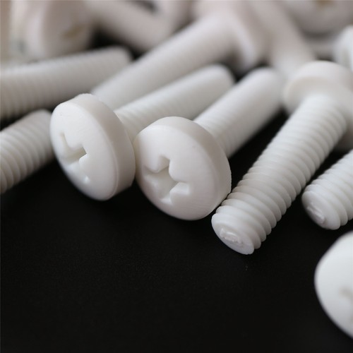 50x White Screw Polypropylene Plastic Nuts & Bolts, M6x 20mm, Anti ...