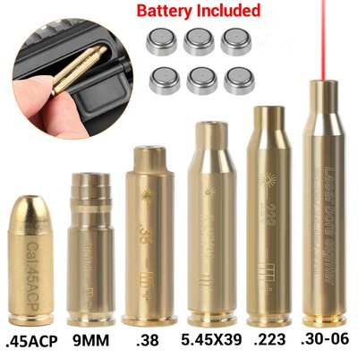 Red Laser Brass Bore Sight Training Bullet Caliber.223/9mm/.308/7.62 ...