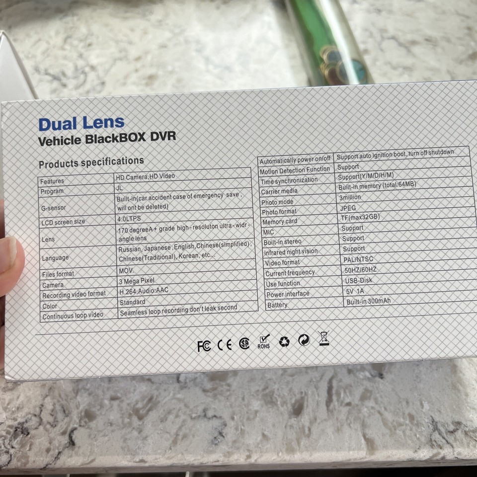 NEW Dual Lens Vehicle Blackbox DVR Full HD 1296p Camera Video Car | eBay