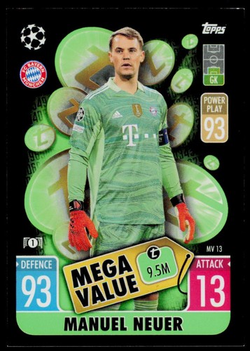 2021-22 Topps Match Attax Champions League Extra Manuel Neuer MV13 Mega ...