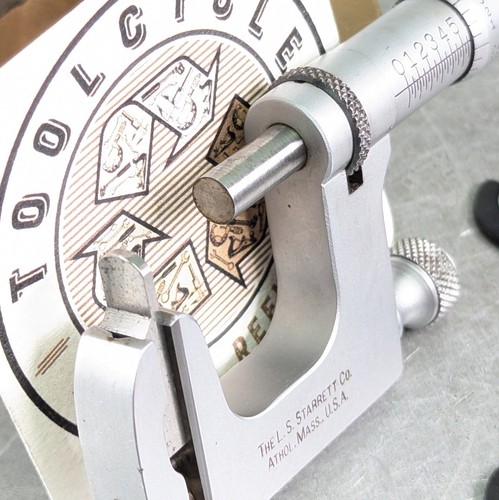 Starrett 1" Multi Anvil Micrometer №220 SmoothOp USA Machinist Tool§446 ...