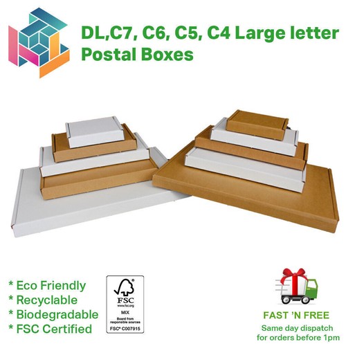 Royal Mail PIP Large Letter Boxes C4 C5 C6 C7 DL Postal Box FSC ...