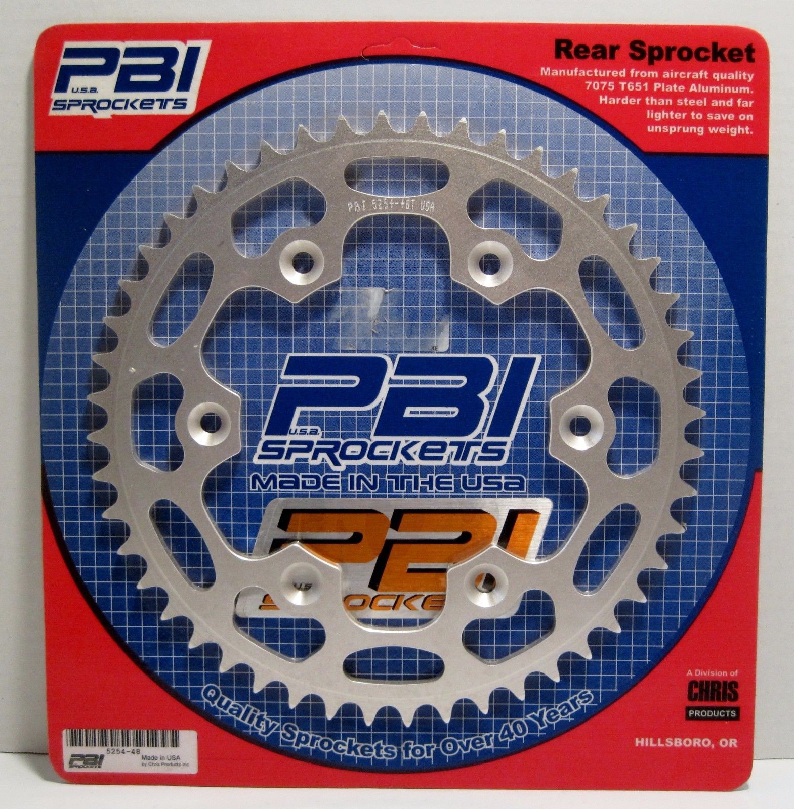 PBI REAR SPROCKET 5254-48 ALUMINUM 48 TEETH SPROCKET-Brand New In Pkg ...