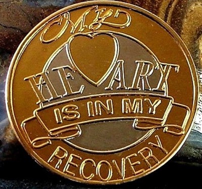 Alcoholics Anonymous AA Medallion My Heart in Recovery NA Narcotics ...