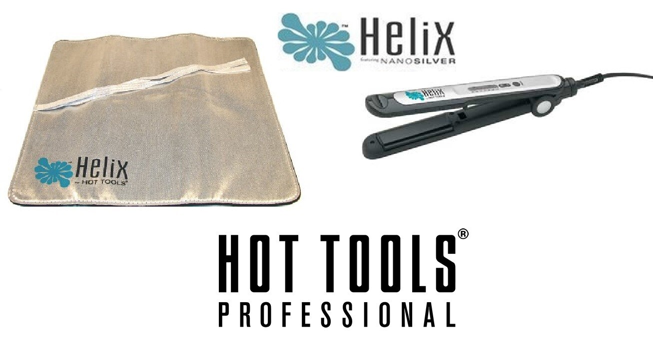 Hot Tools HELIX NanoSilver Ionic Tourmaline Ceramic 1 1/4"Flat Iron ...