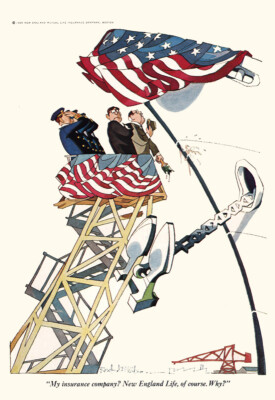 1969 New England Life Insurance: Ship and Flag Vintage Print Ad | eBay