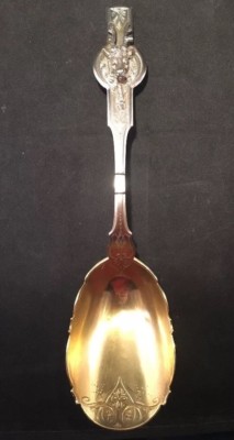 Rare George Sharp Stag / Deer Head Coin Silver Serving Spoon Sterling ...