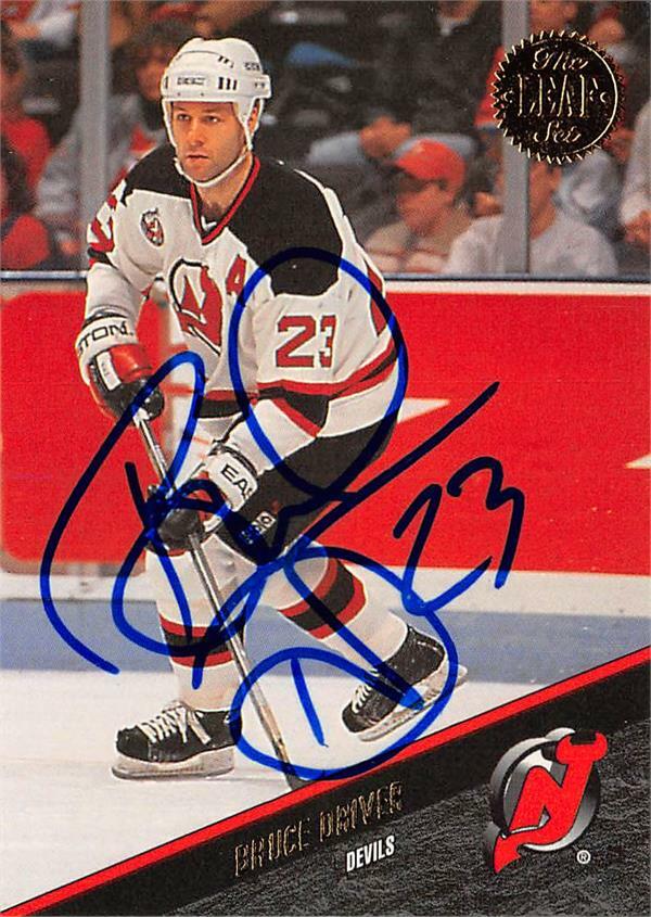 Bruce Driver autographed hockey card (New Jersey Devils, SC) 1993 Leaf ...