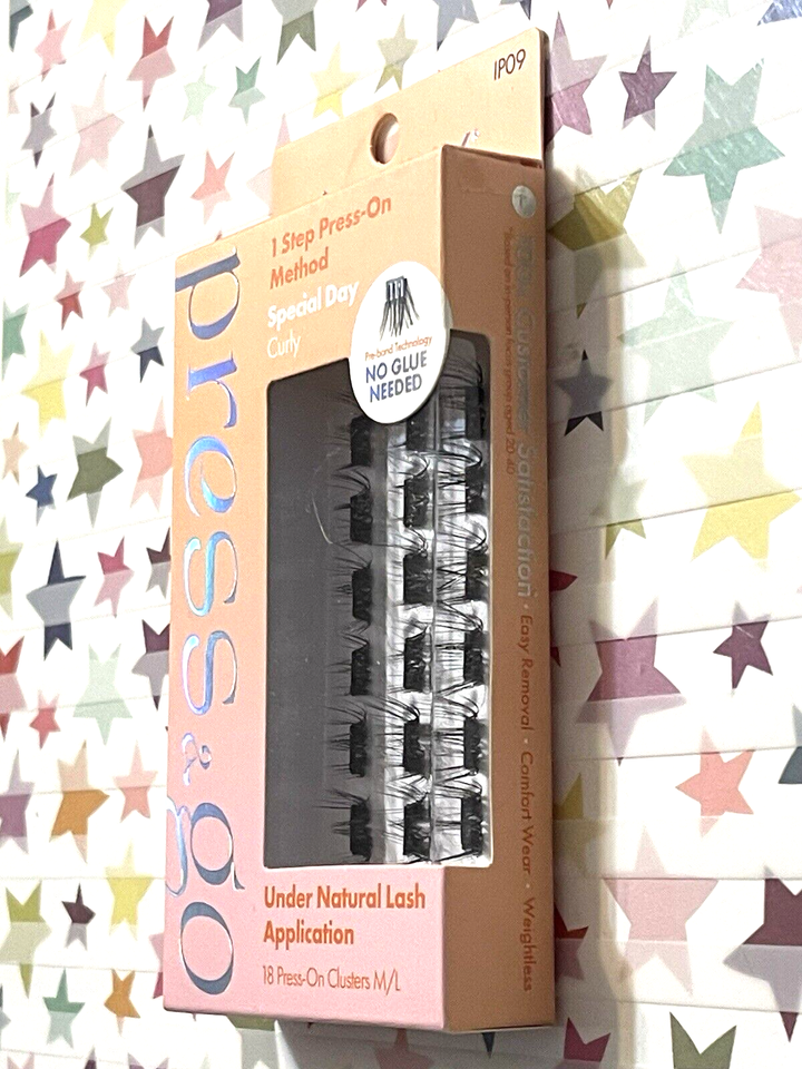 iEnvy Press & Go 18 Cluster Lashes M/L IP09 Special Day Curly No Glue Needed NIB | eBay