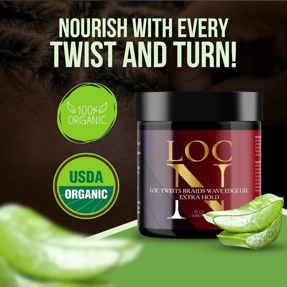 LOC N GEL LOC Twists Braids Wave Edge Gel 16 OZ. Extra Hold - Free ...
